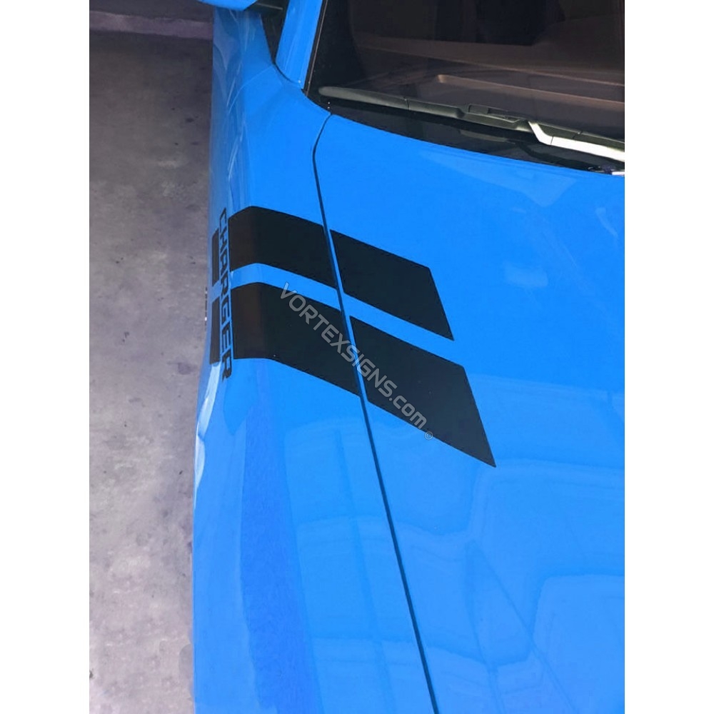 Custom Text Fender hash Stripes decals