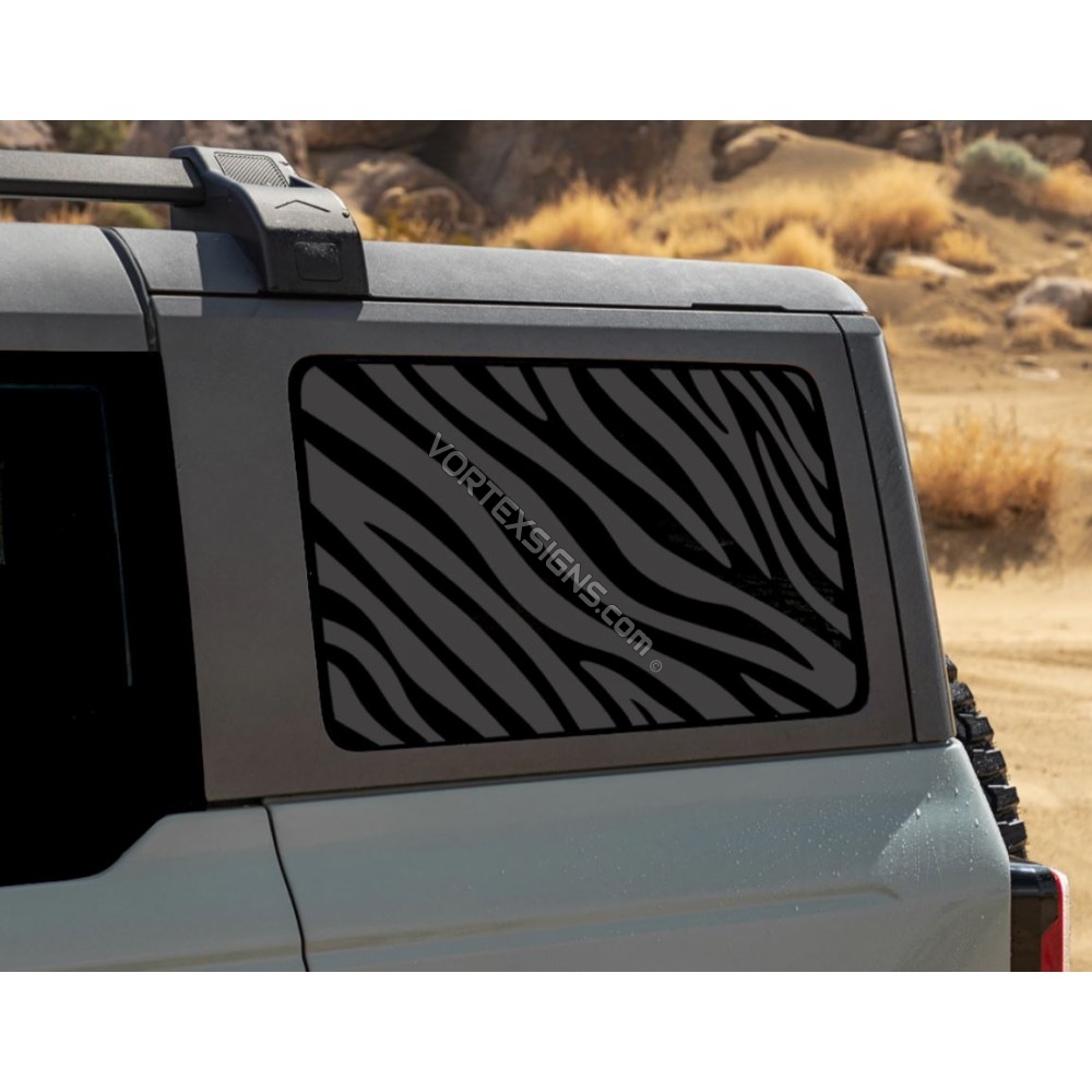 Zebra pattern print Window Decal for Ford Bronco6G