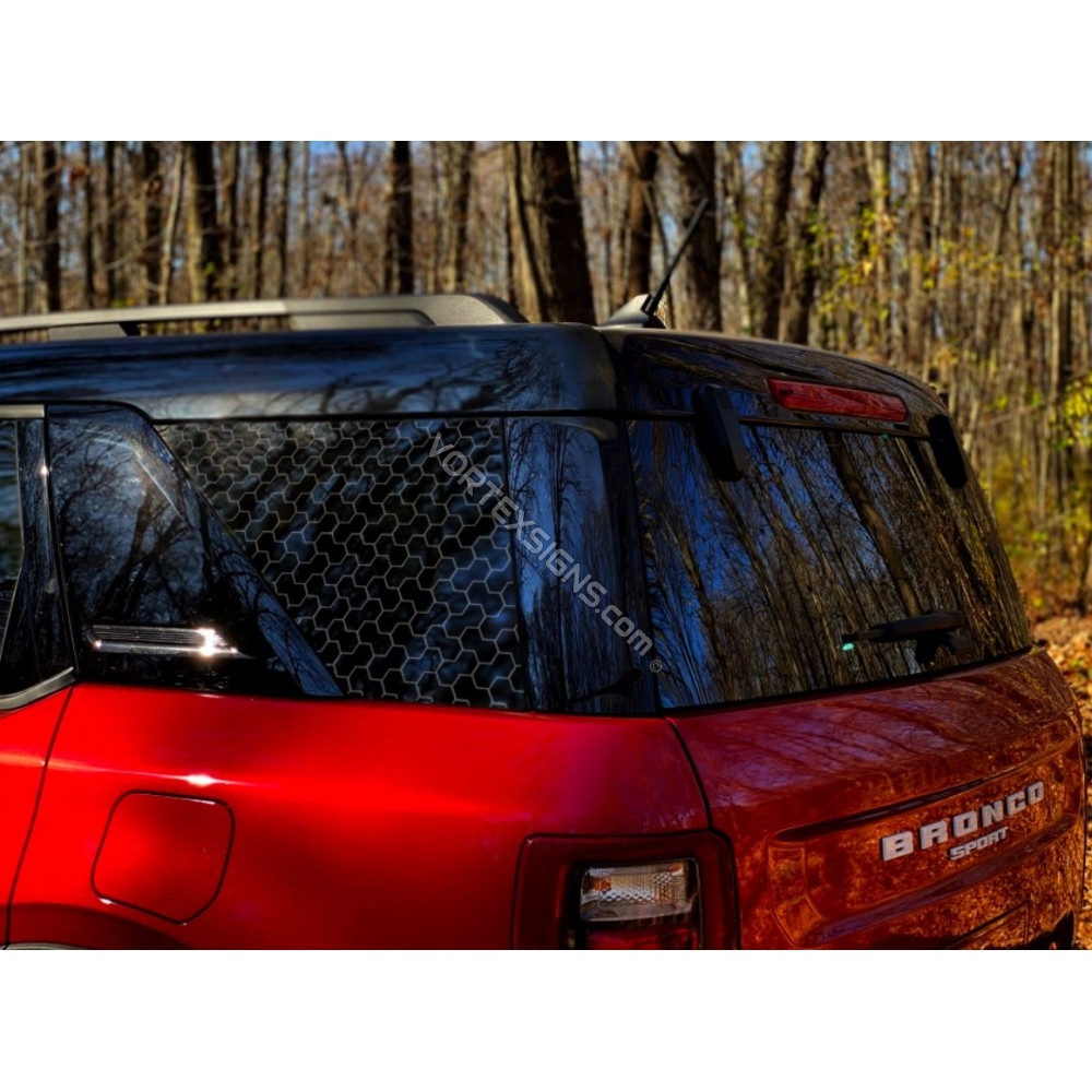 Hexagon pattern Ford Bronco Sport Quarter window decal