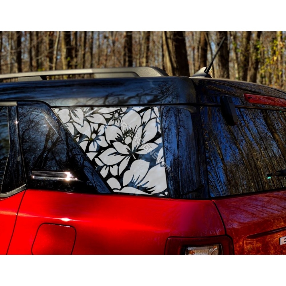 Ford Bronco Sport floral design window decal