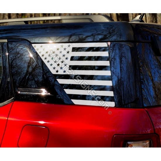 American Flag side rear window decal for Ford Bronco Sport