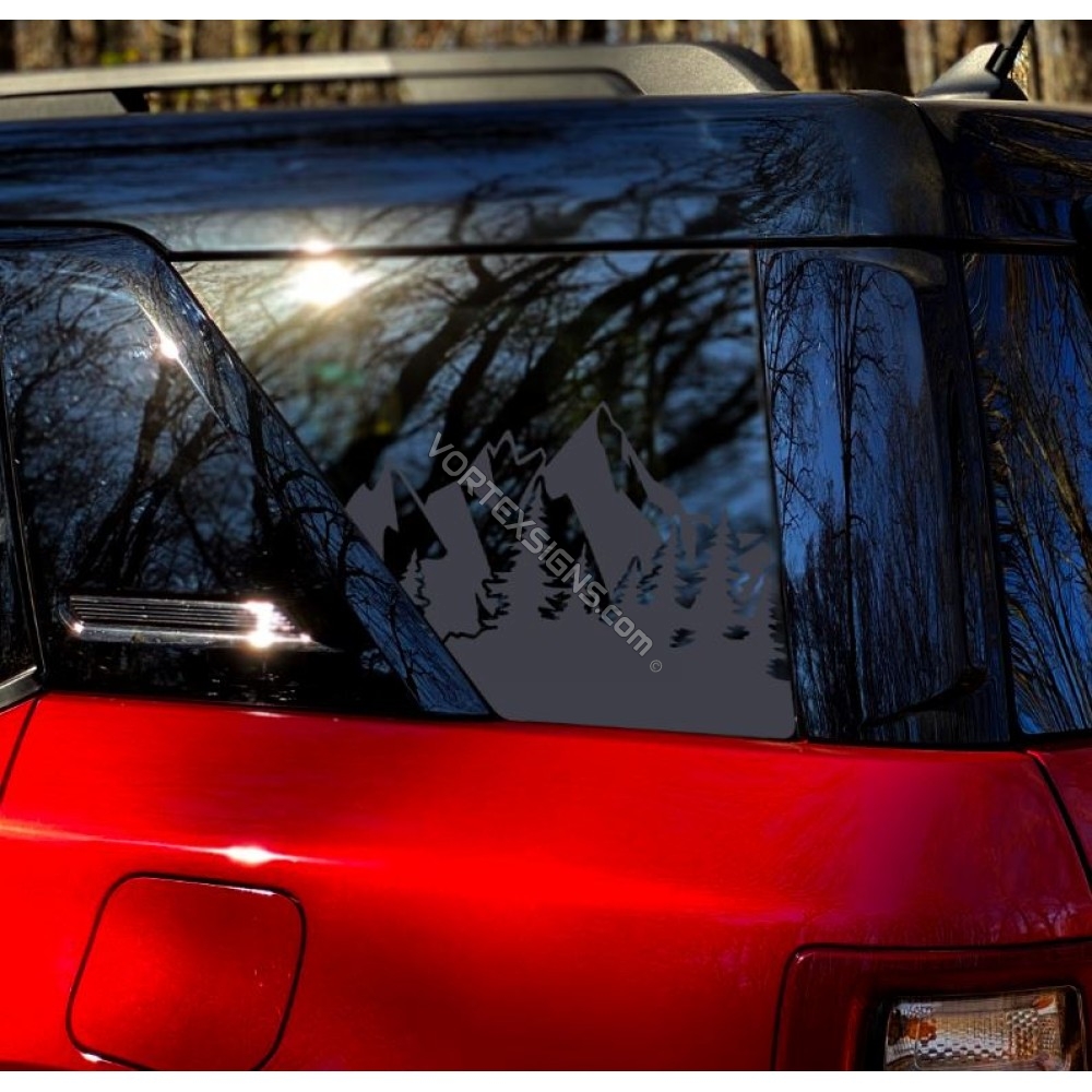 Trees & Mountains Ford Bronco Sport quarter window decal
