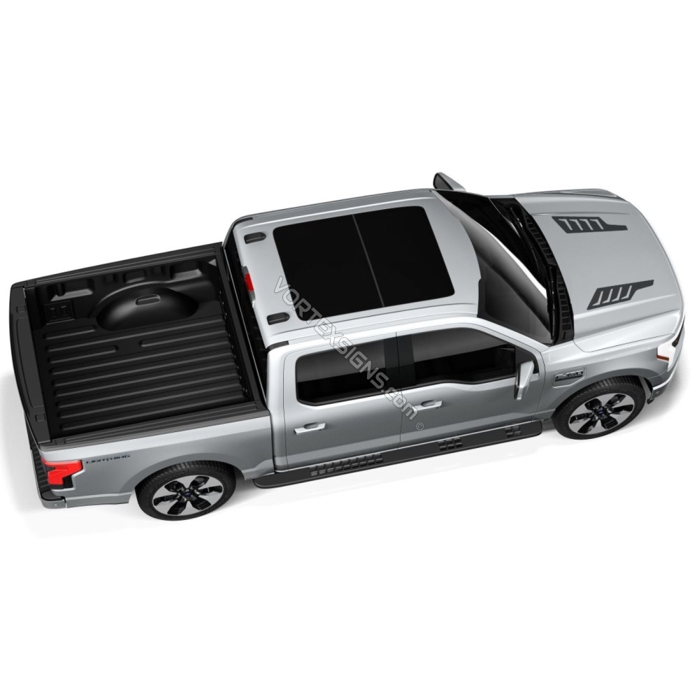 Black vents hood decal graphics for Ford lightning