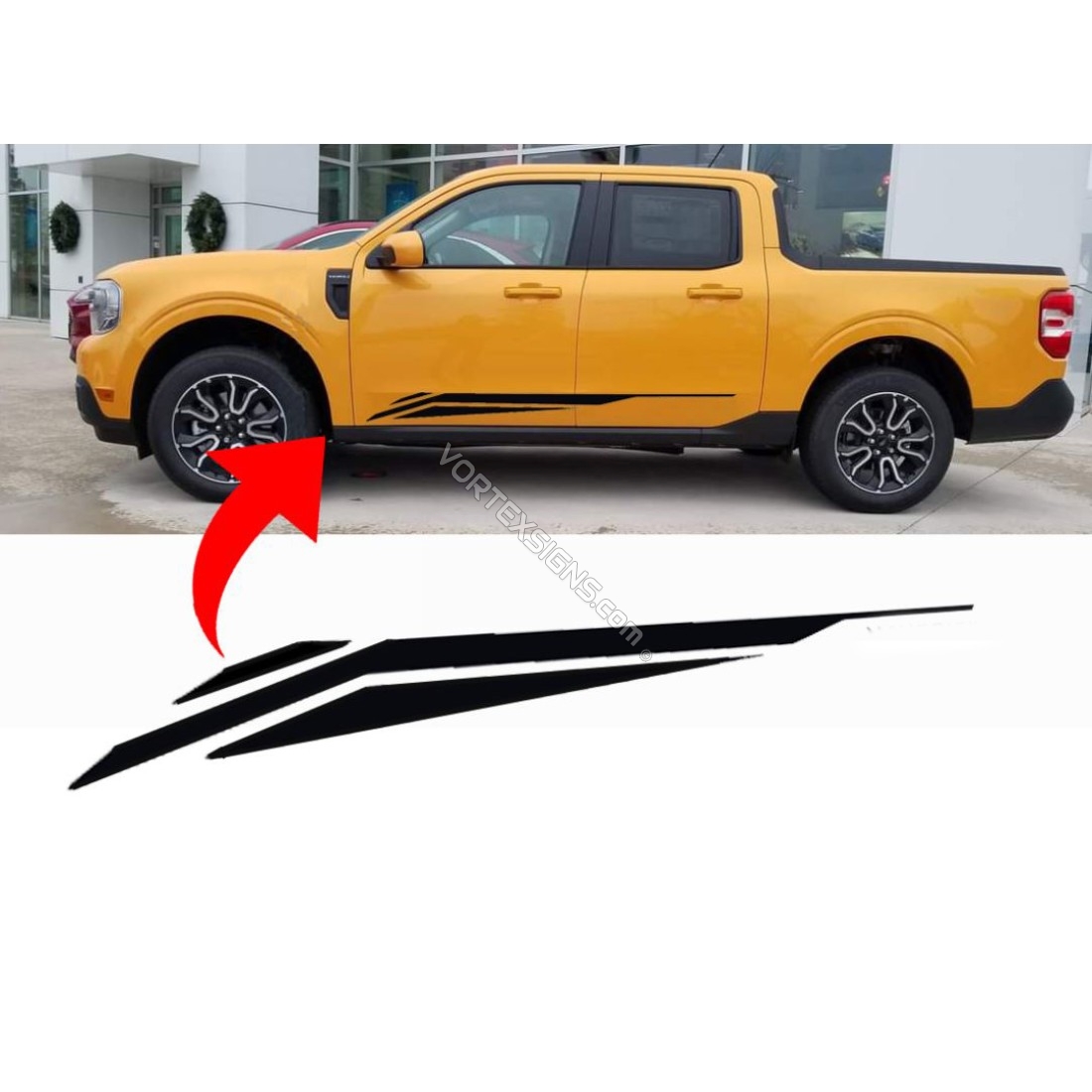 2022-2024 Ford Maverick side stripes decals graphics