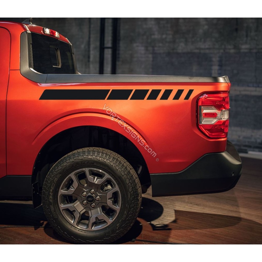 Ford Maverick bedside stripes graphics