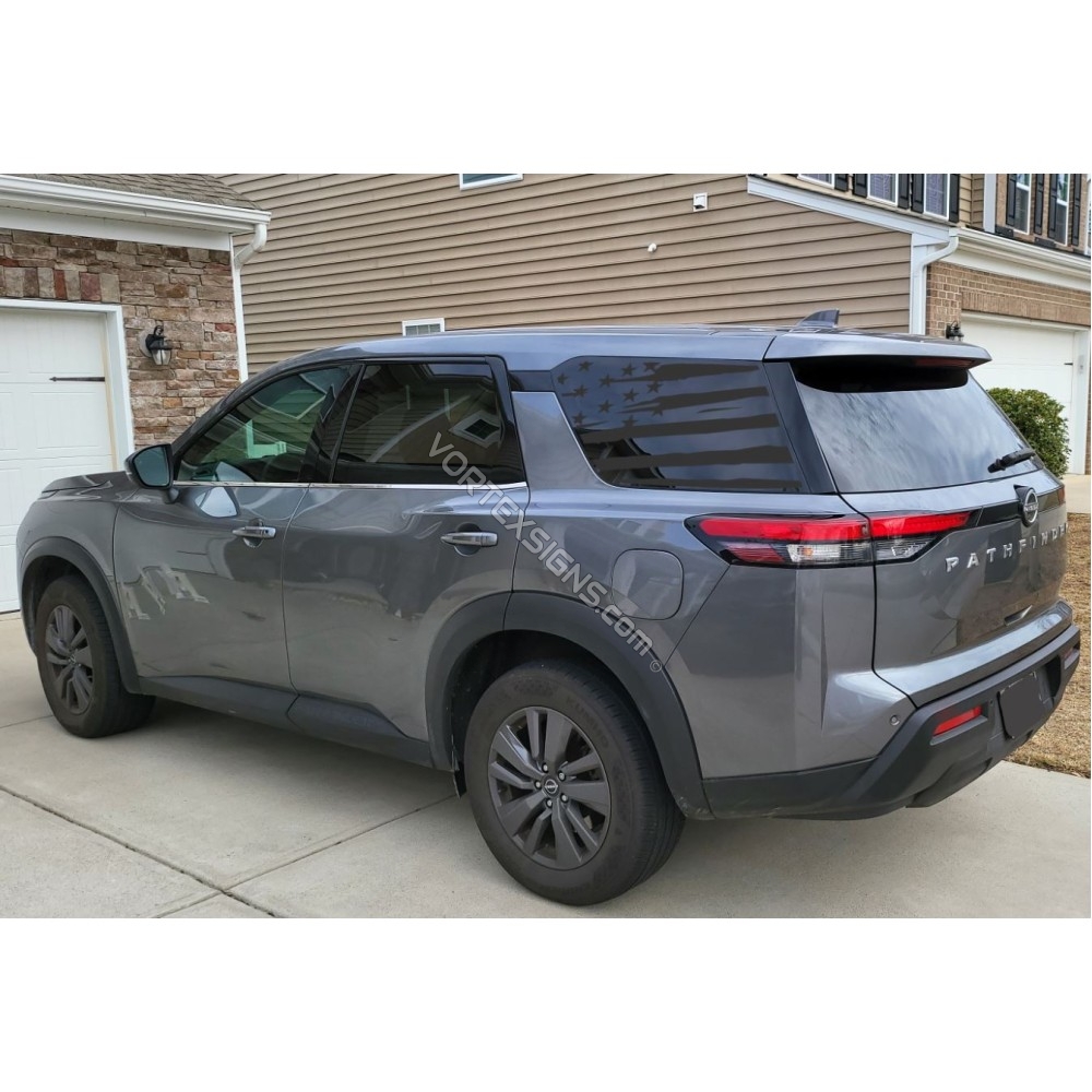 Wavy American Flag window for 2022 Pathfinder