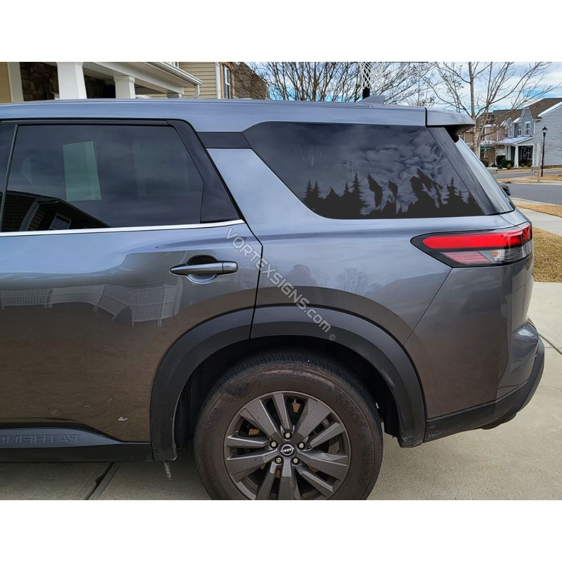 Mountain Trees window decal for 2022 Nissan Pathfinder