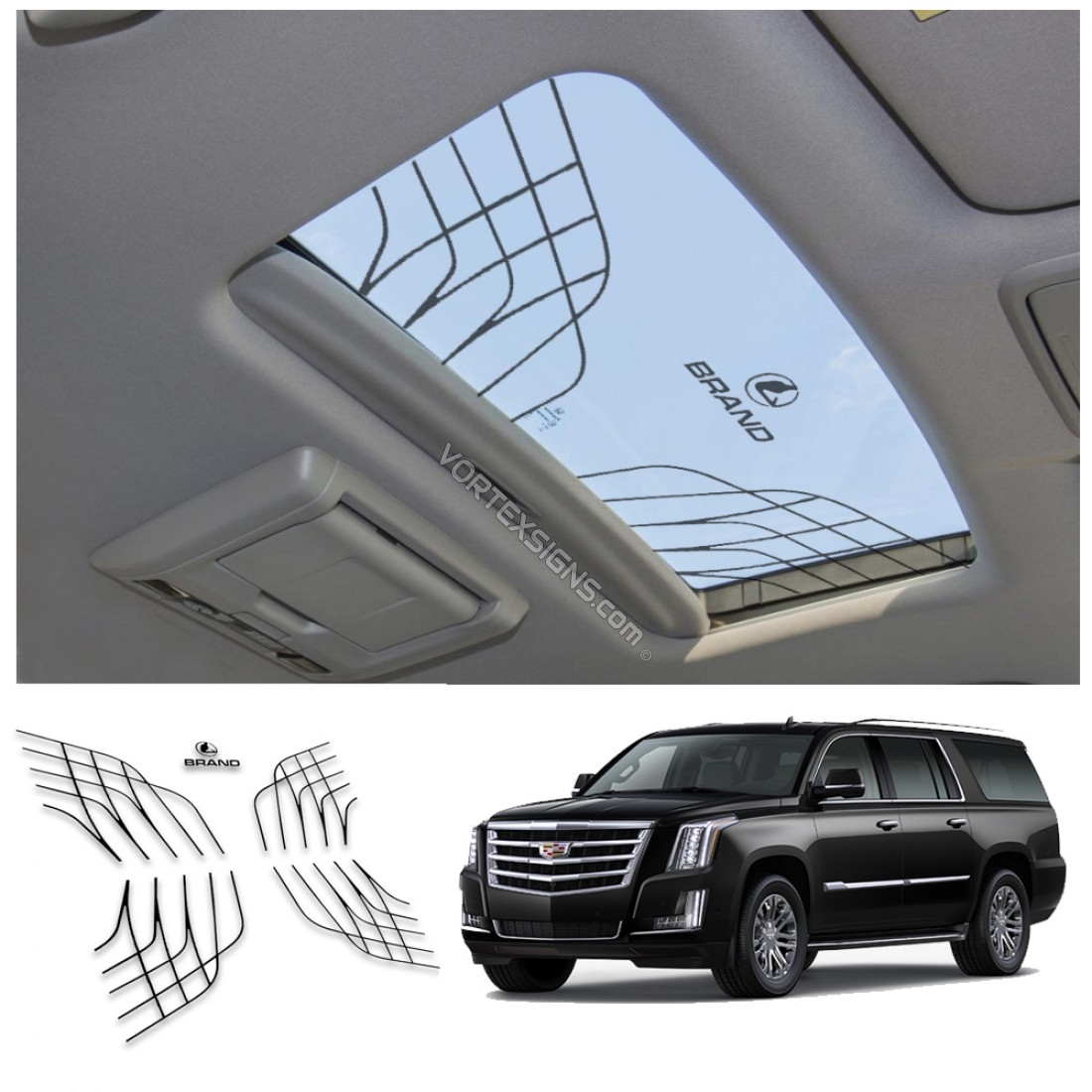 Cadillac Escalade sunroof decal: Maybach style graphics