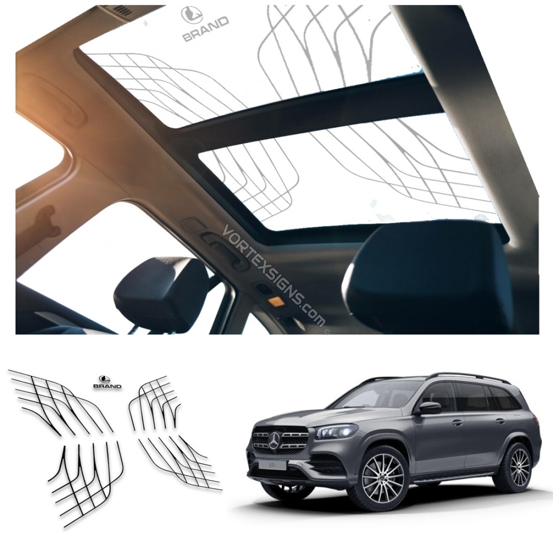 Mercedes GLS sunroof decal: Maybach style graphics