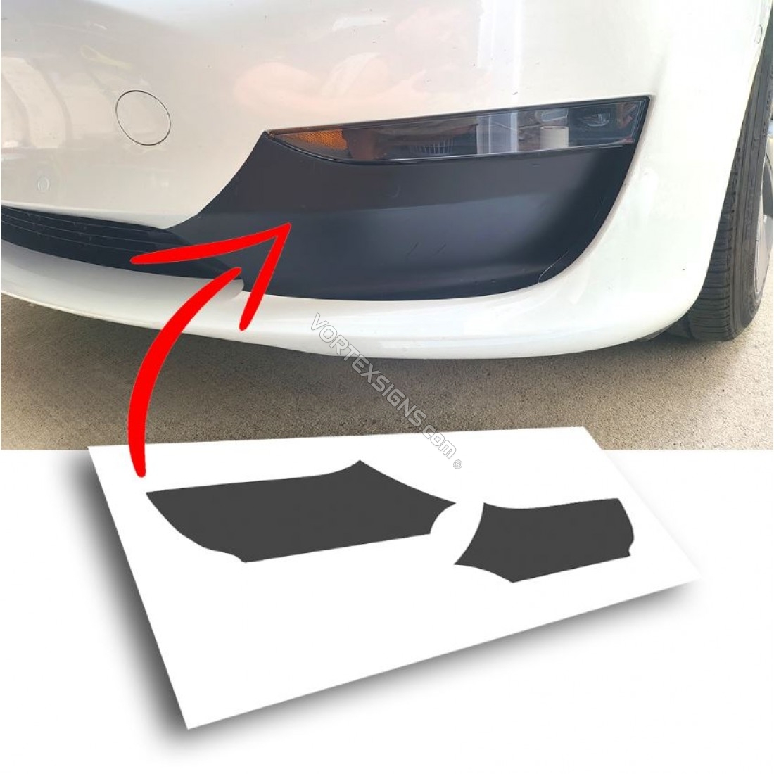 Bumper vent vinyl wrap blackout for Tesla Model 3