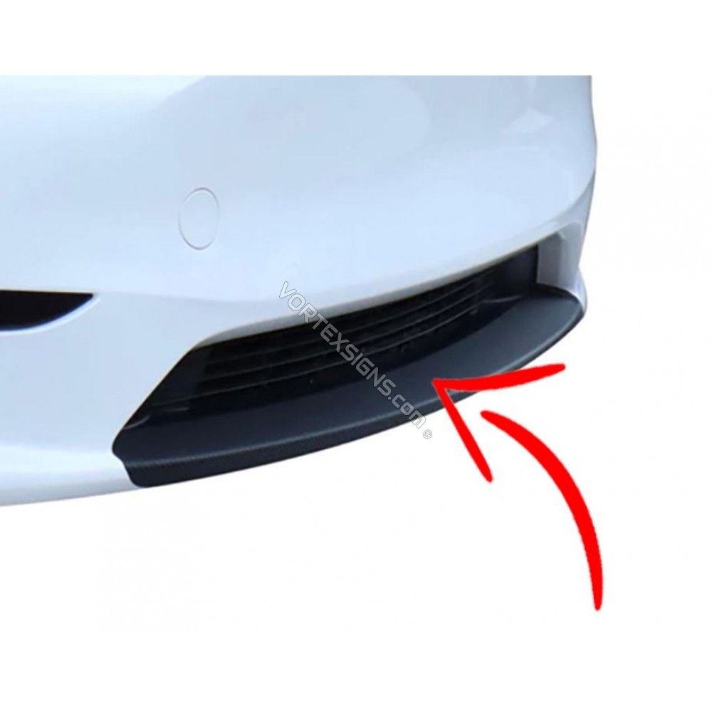 Tesla Model 3 front bumper lip black wrap
