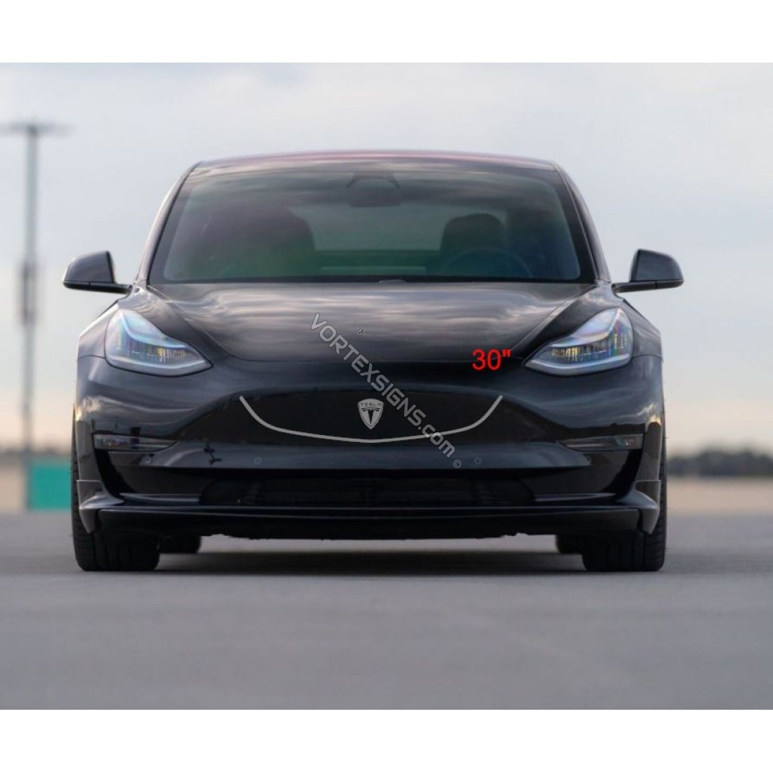 Tesla front bumper decal sticker outline